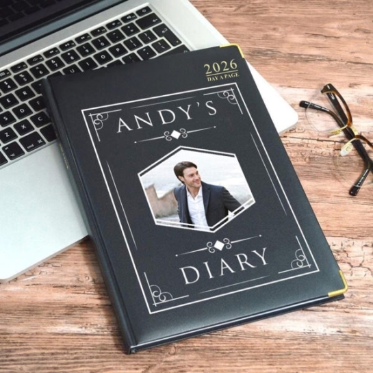 Personalised 2026 Photo Diary A5 & A4 in Black, Blue or Red