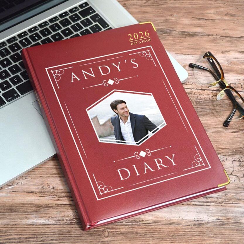 Personalised 2026 Photo Diary A5 & A4 in Black, Blue or Red